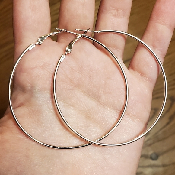 Jewelry | Nwot 6cm Silver Hoop Earrings | Poshmark